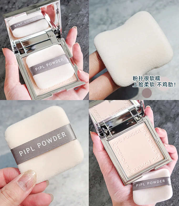 Silver Square Makeup Compact Powder Concealer Girls Brighten Pressed ...