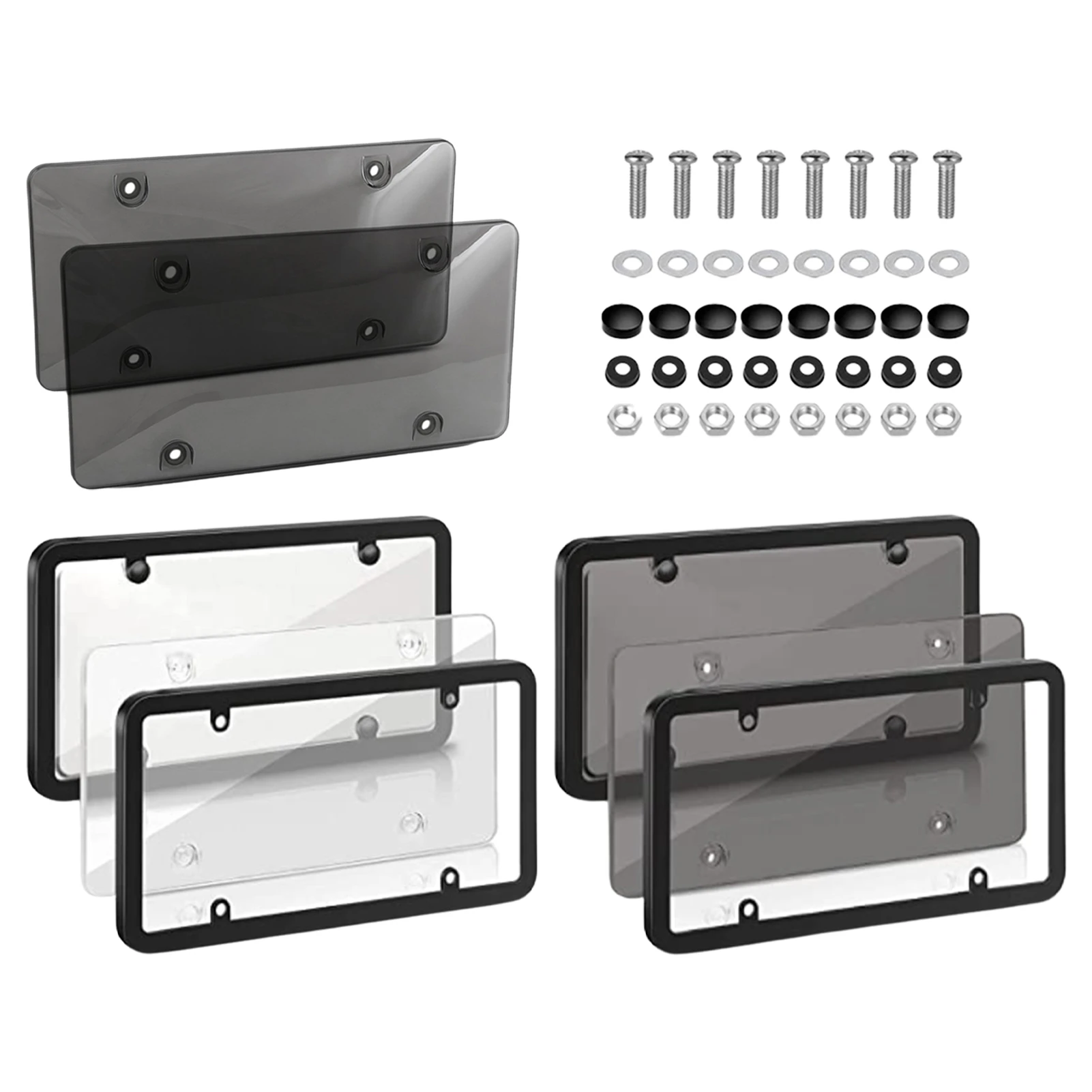 American License Plate Frame 6"x12" Auto Accessory Abs Number Plate Tag ...