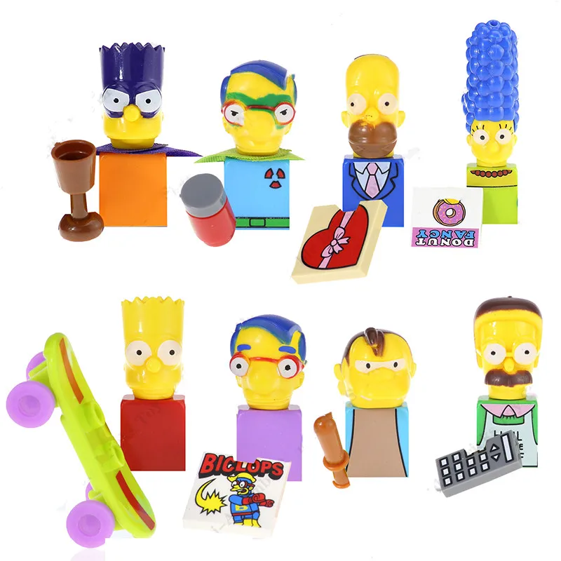 Simpsons-figures Homer Figures 8pcs/set Bart Simpsones Family Pronton ...