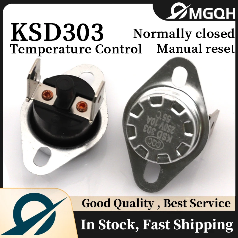 1PCS KSD301 KSD303 10A 45 ~ 150 C Degrees Celsius Manual Reset ...