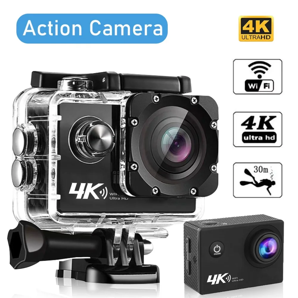 4K Action Camera Ultra HD 16MP Wi-Fi 2.0 Inch Screen 170D DVR Webcam ...