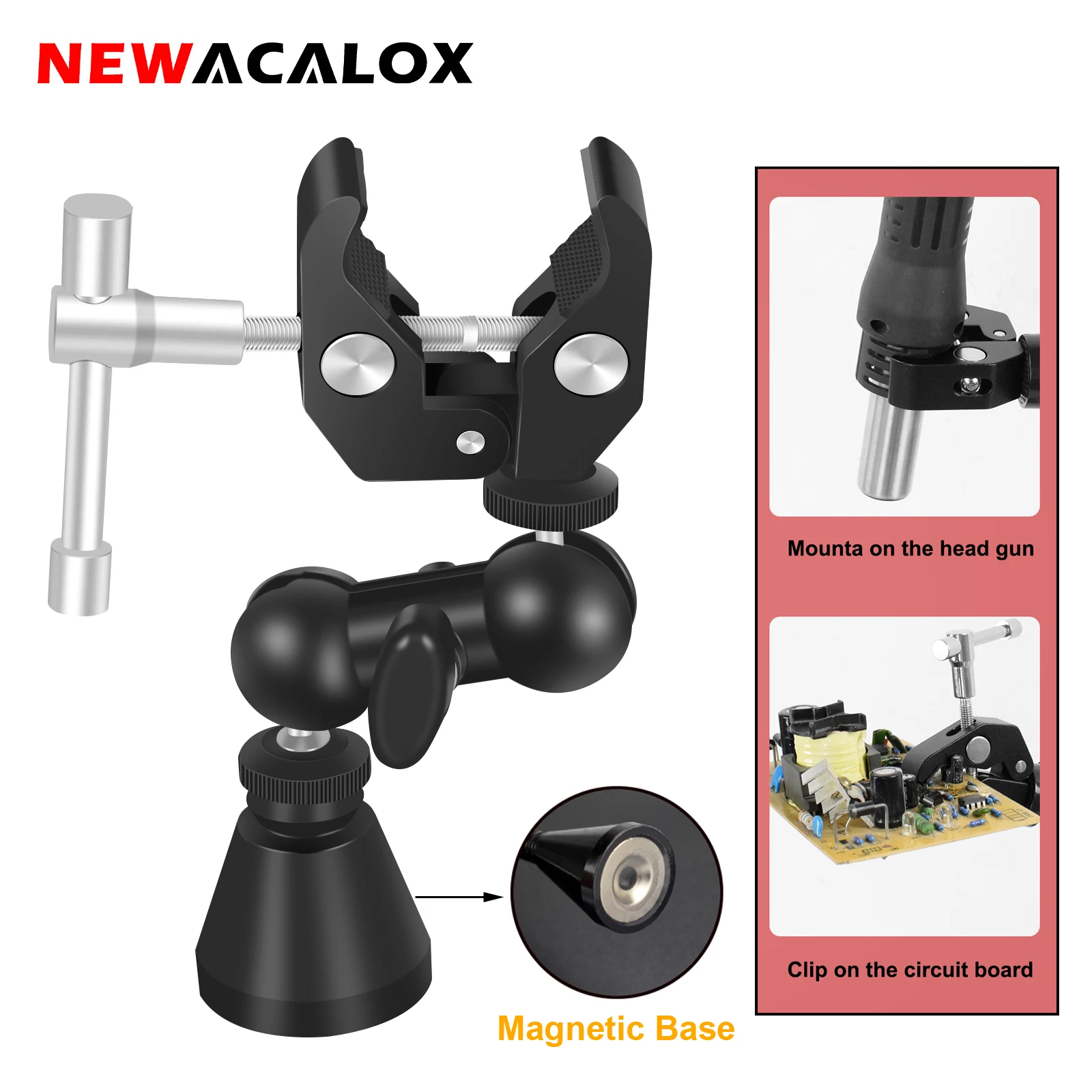 NEWACALOX-Magnetic-Soldering-Third-Hand-Tool-360-Magic-Arm-Heat-Gun ...
