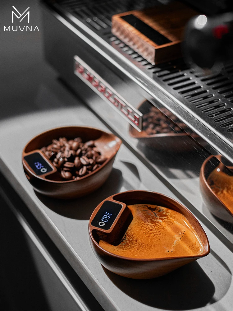 Eletr-nico-Espresso-Bean-Tray-Pesando-Escala-LED-Natural-Walnut-Madeira ...