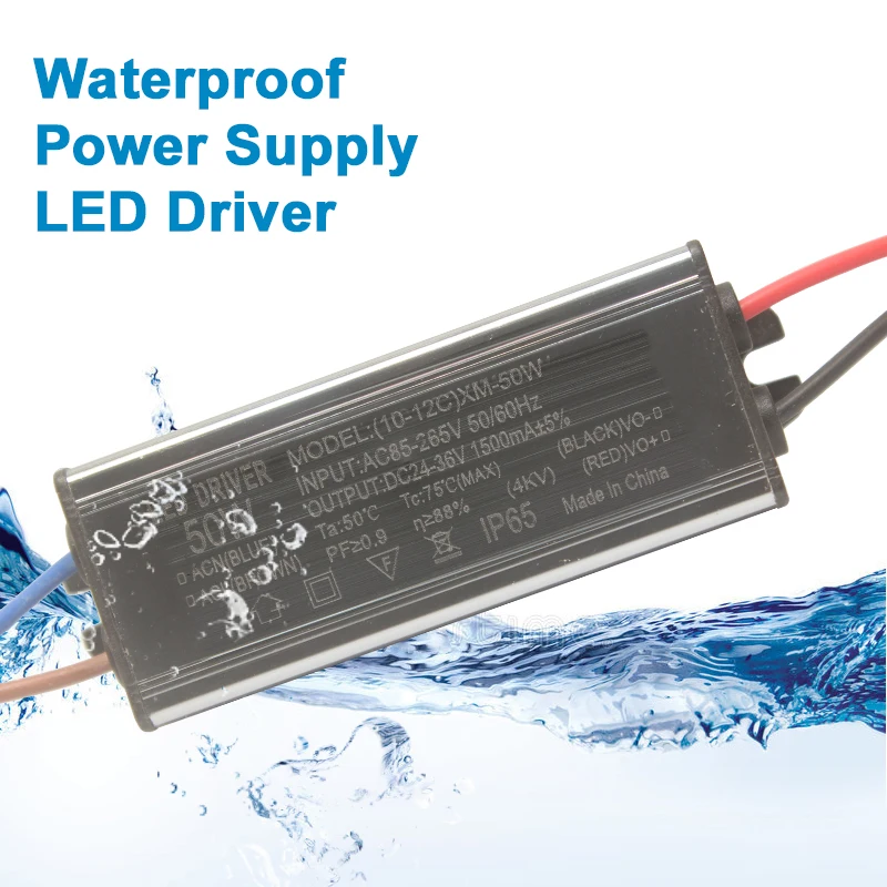 LED Driver Waterproof Lighting Transformers 10W 20W 30W 50W 70W 80W 100W DC24-36V Power Supply ...