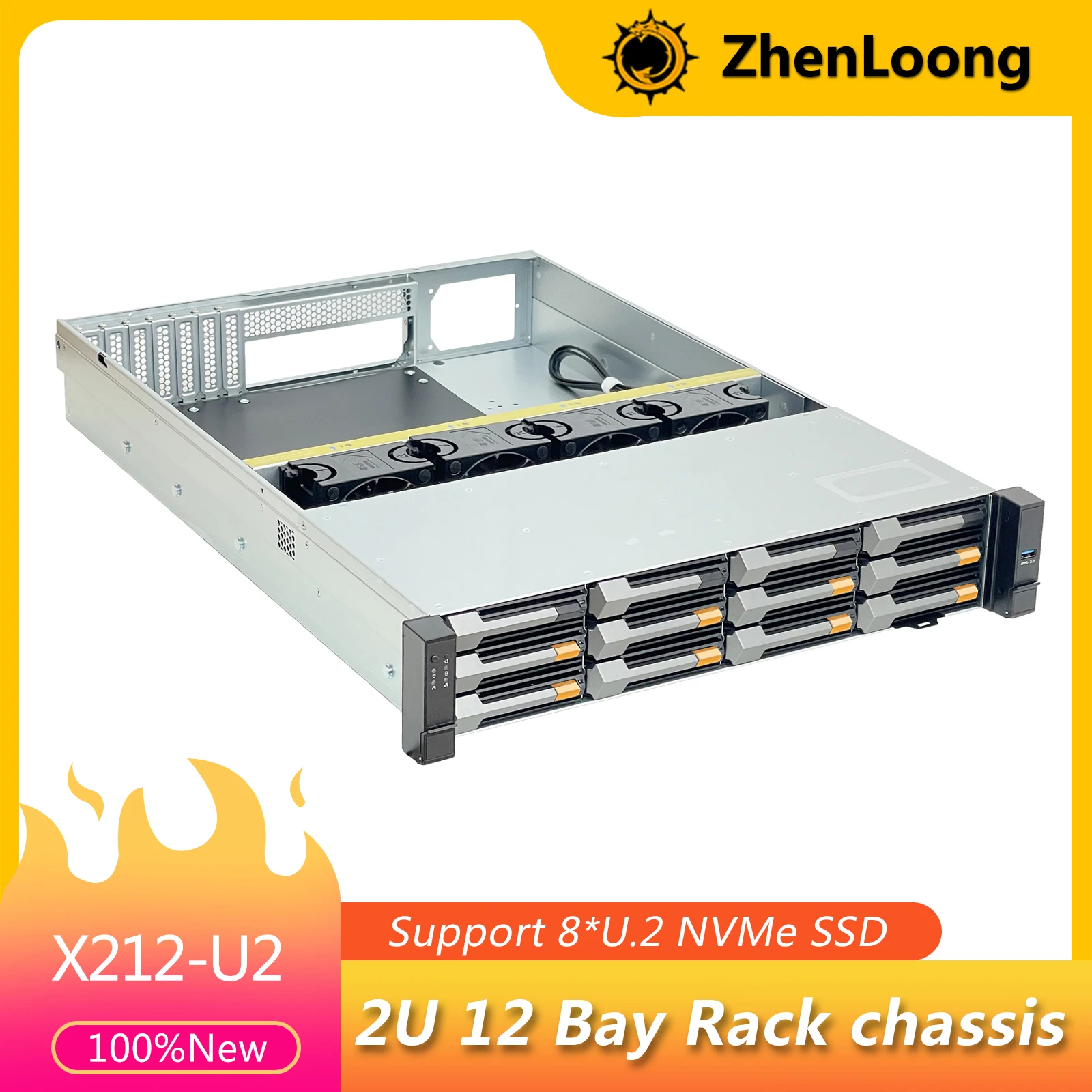 ZhenLoong X212-U2 2u 12 Bay 8*U.2 NVMe SSD Hard Disk Hot Swap Storage ...