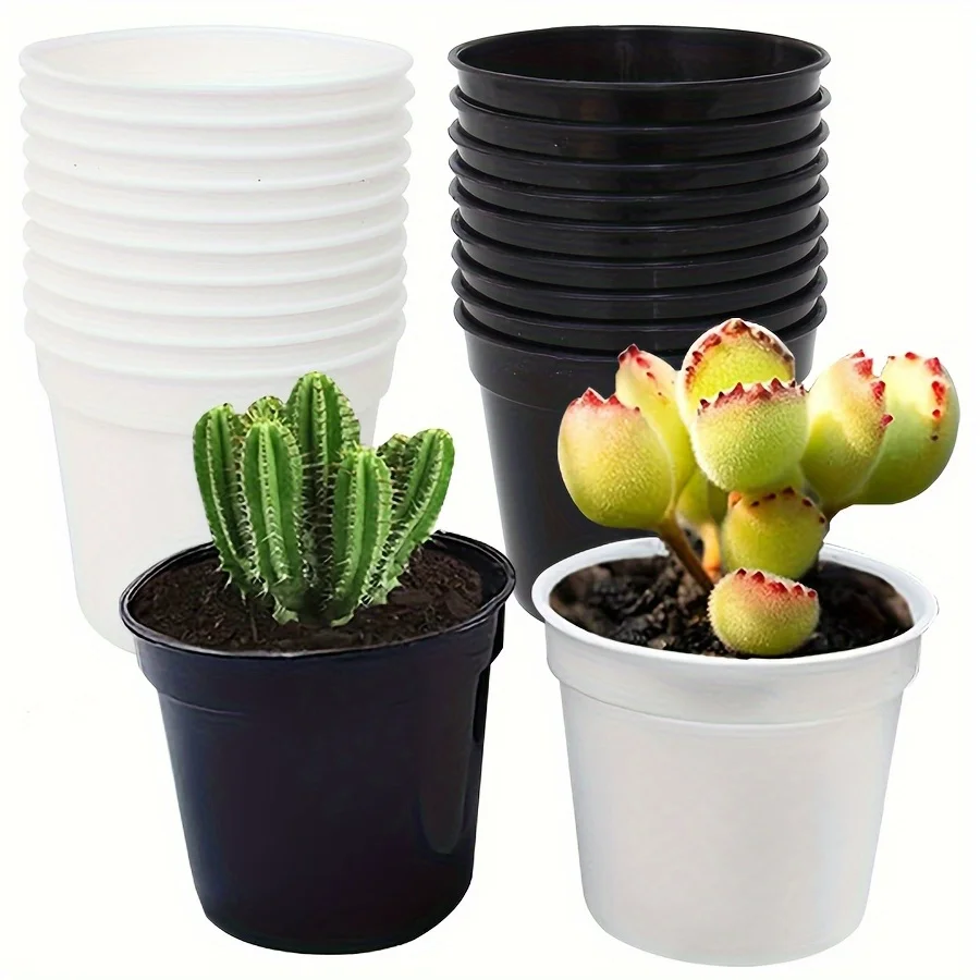 20pcs Plant Pots Small Flower Pots with Drainage Hole Durable Plastic ...