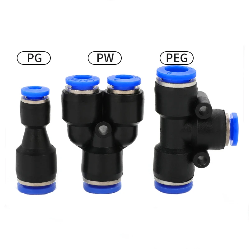 PG/PW/PEG Pneumatic Fitting Pipe Tube Air Quick Fittings OD 6-4 8-6 10 ...