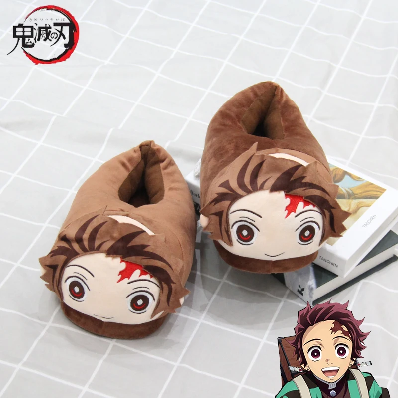 Demon Slayer Plush Slippers Anime Figure Kamado Tanjirou Cosplay Shoes ...