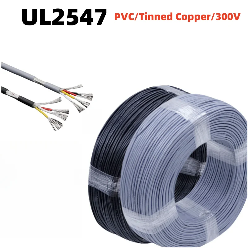1M 18 20 22 24 26 28 30 AWG UL2547 Signal Shielded Cable 2 3 4 5 Cores ...