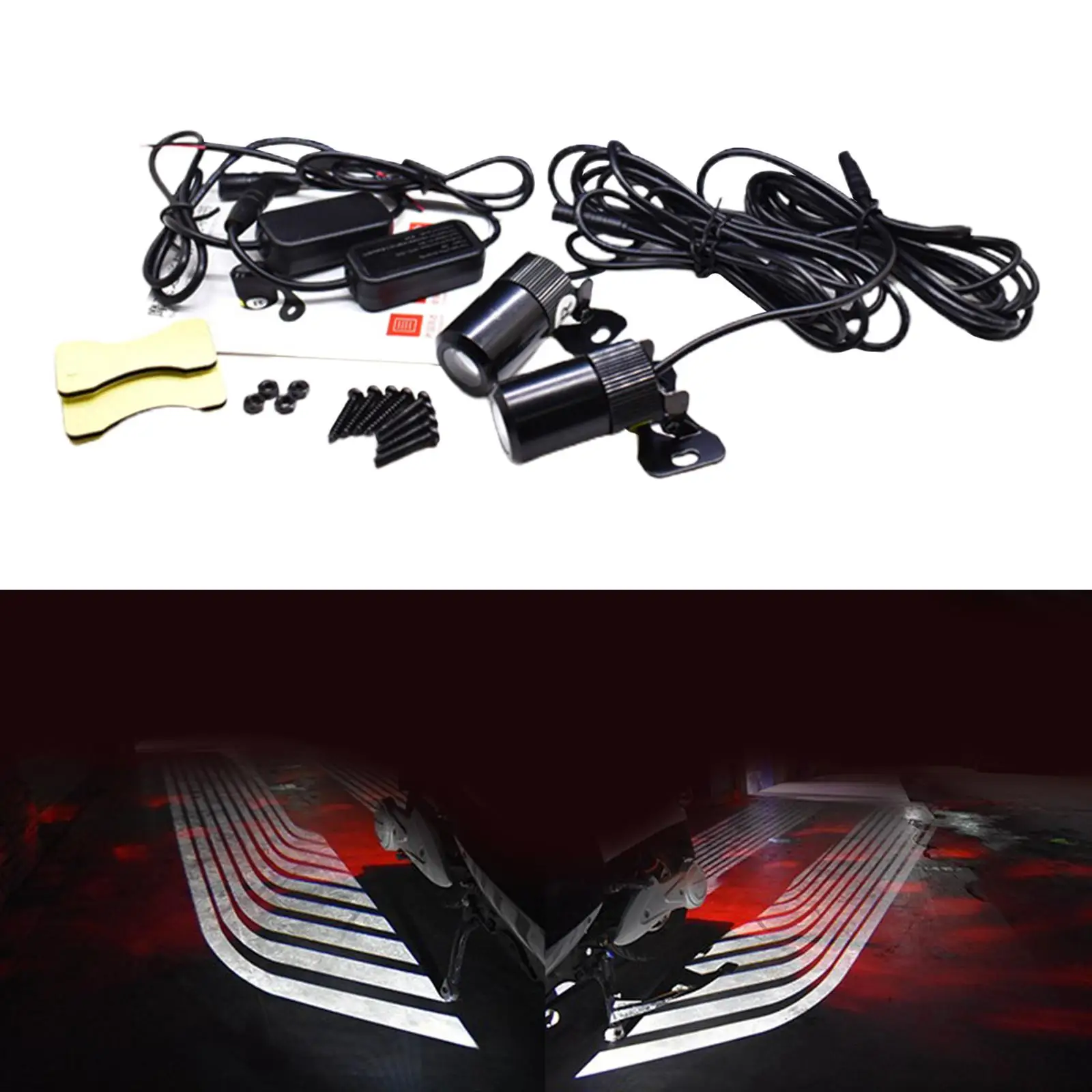 Universal One Pair Motorcycle Angel Wing LED Lamp Tail Lights Kit, Easy ...