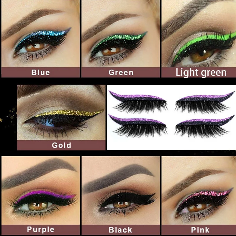 Eyelash Stickers Reusable Eyeliner Stickers Cat Eye Makeup Double ...