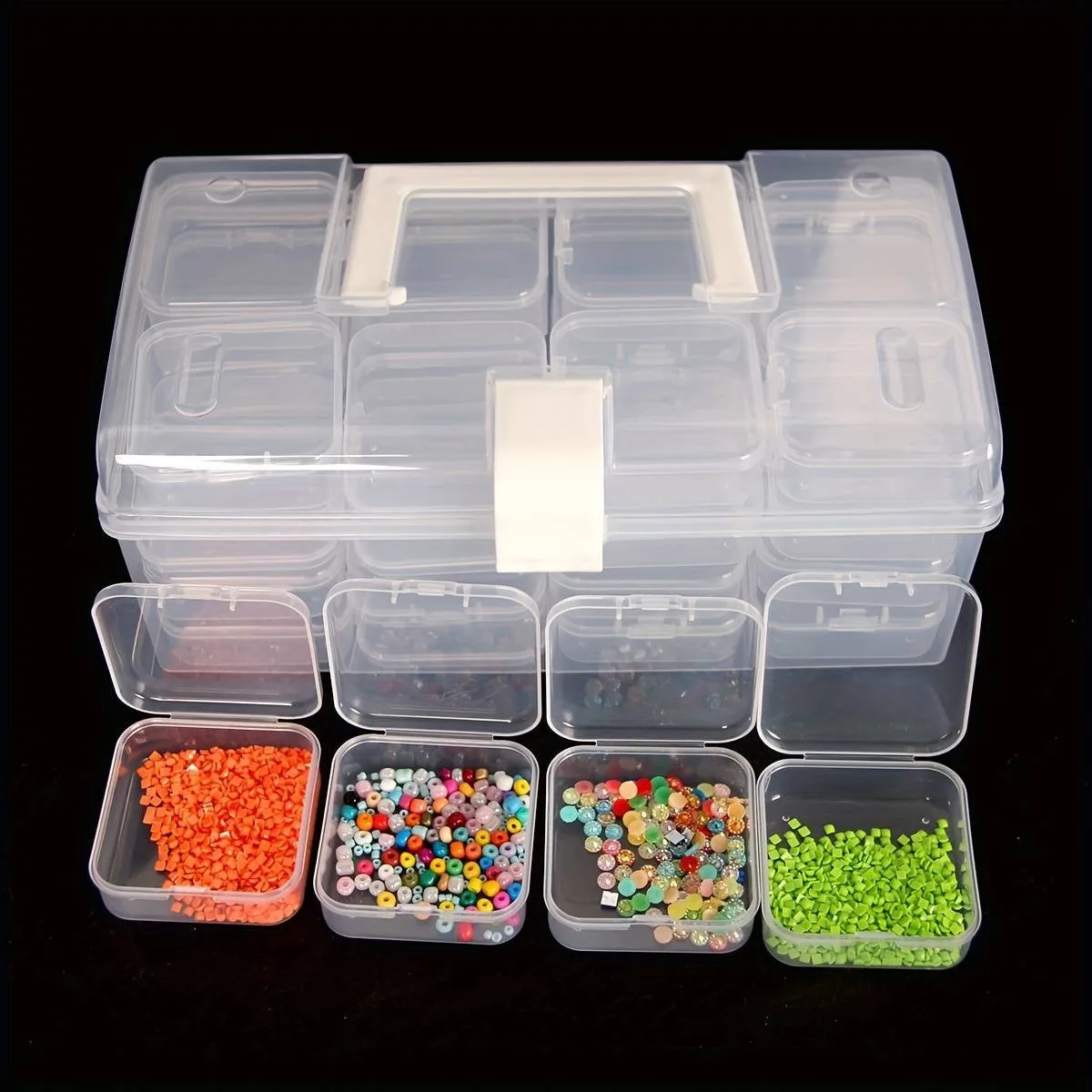32 Grids Transparent Plastic Storage Box Multifunctional Diamond ...