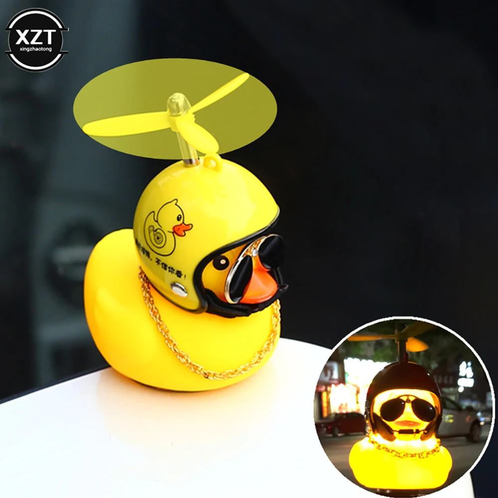 Broken Wind Rubber Duck With Helmet Pendant Black/Yellow Duck Road Bike ...