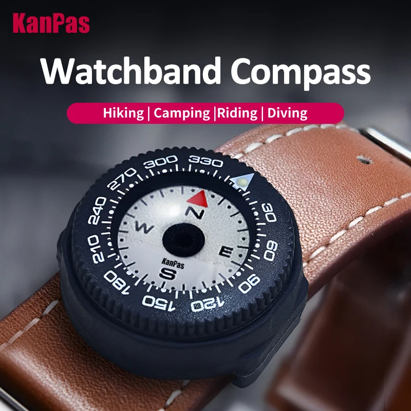 KanPas mini button map compass with turnable bezel/watchband compass ...