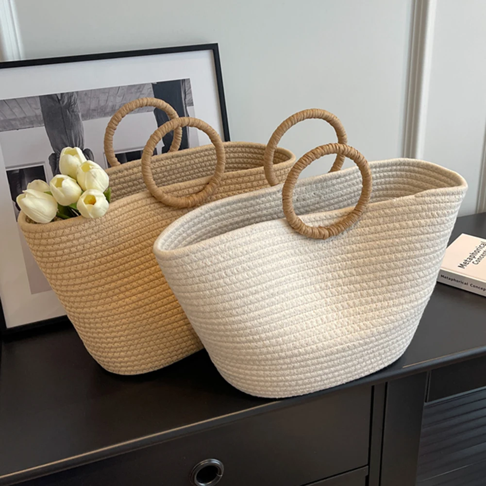 밀짚 가방 여성용 핸드 우븐 핸드백 달 모양 라탄 토트백 대용량 탑 핸들 백 캐주얼 비치 숄더 크로스 바디 백 Aliexpress