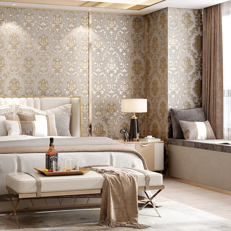 European Luxury Wallpaper with Three-dimensional Deep Embossed Living ...