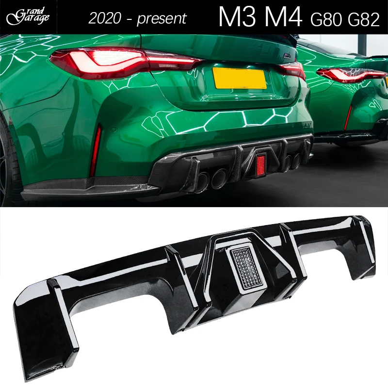 M4 Custom Carbon Fiber Printing Glazing Black Rear Bumper Diffuser for ...
