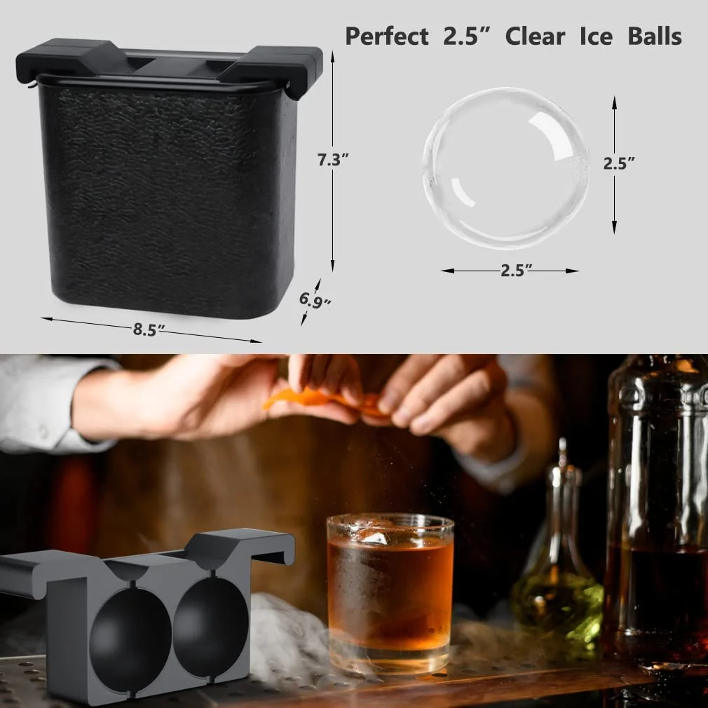 Clear-Ice-Ball-Maker-Silicone-Ice-Cube-Maker-Whiskey-Tray-Sphere ...