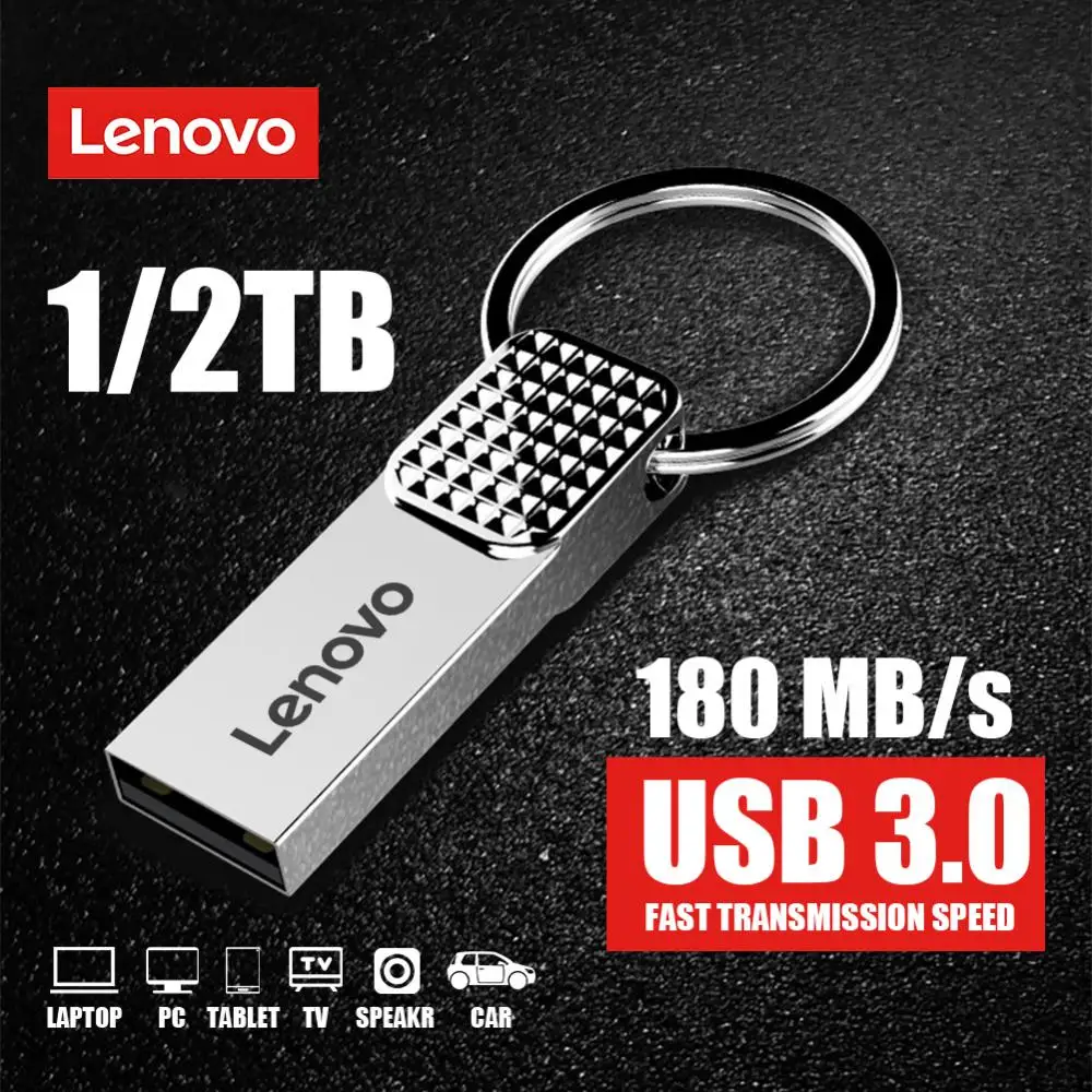 레노버 USB 메탈 플래시 드라이브, 고속 USB 3.0 플래시 펜 드라이브, 휴대용 방수 펜드라이브, 128GB U 디스크 ...