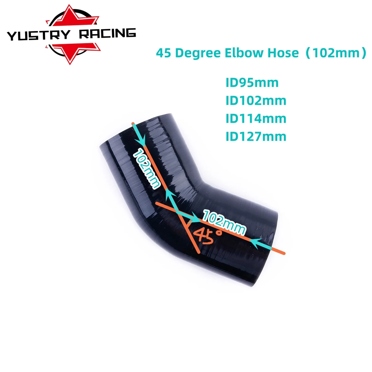 3-PLY Length:102mm 45 DEGREE ELBOW TURBO/INTERCOOLER/INTAKE SILICONE ...