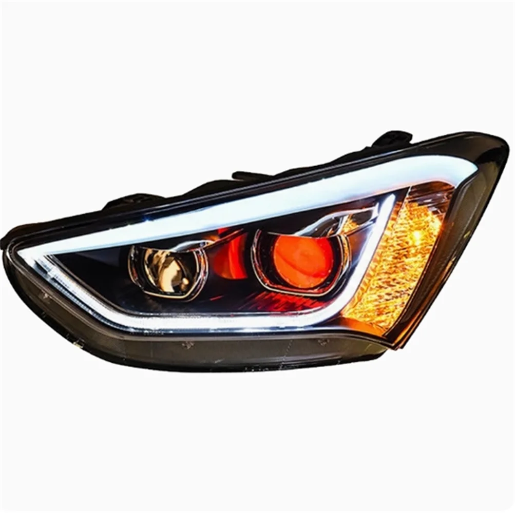 Car-led-front-lamp-Headlight-assembly-For-Hyundai-IX45-daytime-running ...