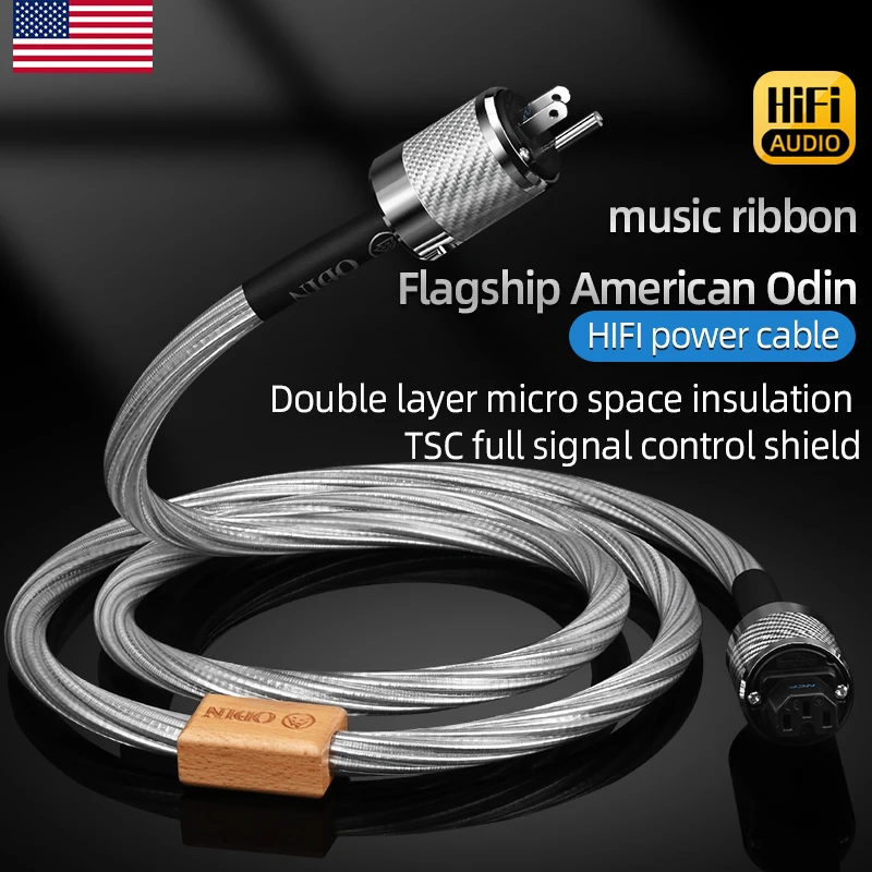 ODIN Hifi Power Cable High end 7N OCC Pure Silver with EU US Plug Power ...