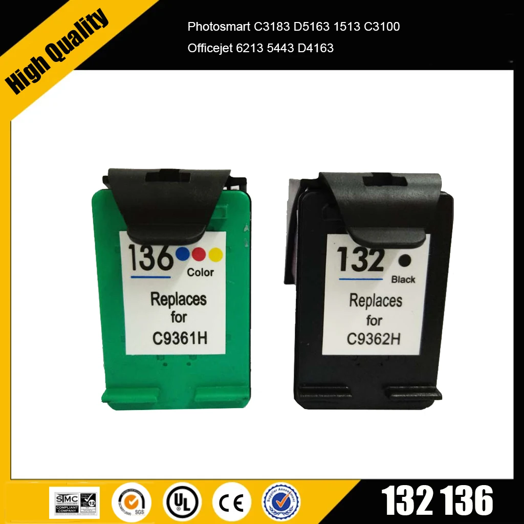 Einkshop Brand For Hp 132 136 Compatible Ink Cartridge For Hp ...