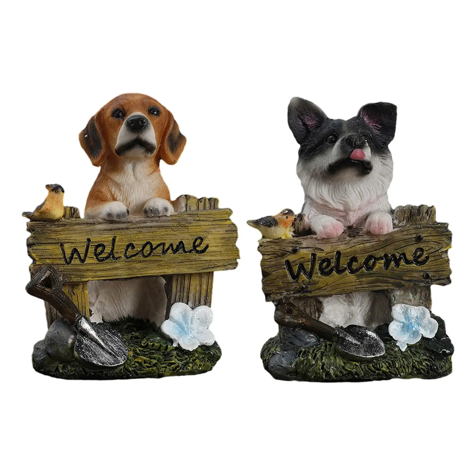 Garden-Dog-Statue-Welcome-Dog-Resin-Creative-Cute-Puppy-Statue-Animal ...