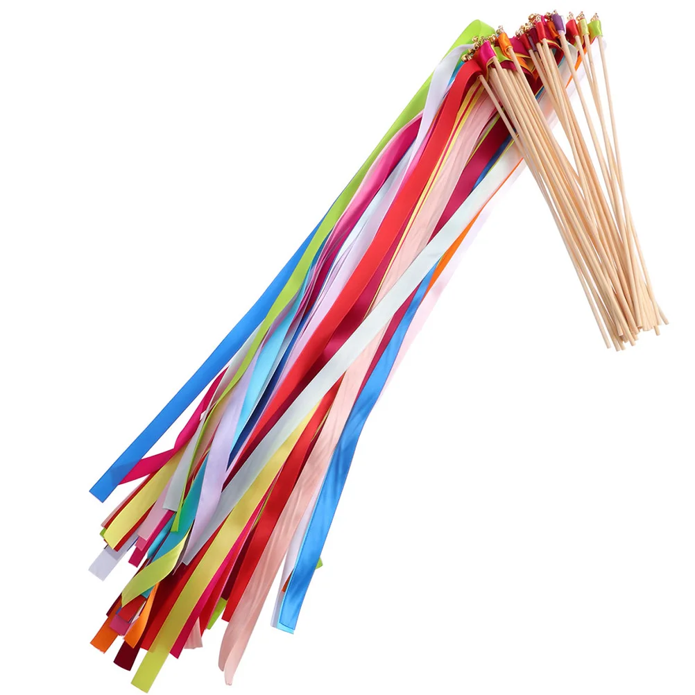 Ribbon Streamers Wands Wedding Wand Fairy Stick Party Dance Sticks ...