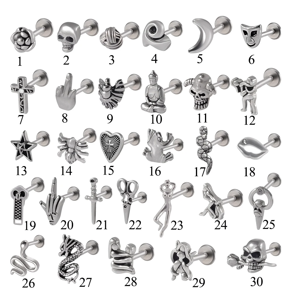 1PC-Punk-Gothic-Labret-Surgical-Steel-Ear-Lip-Studs-Tragus-Helix ...