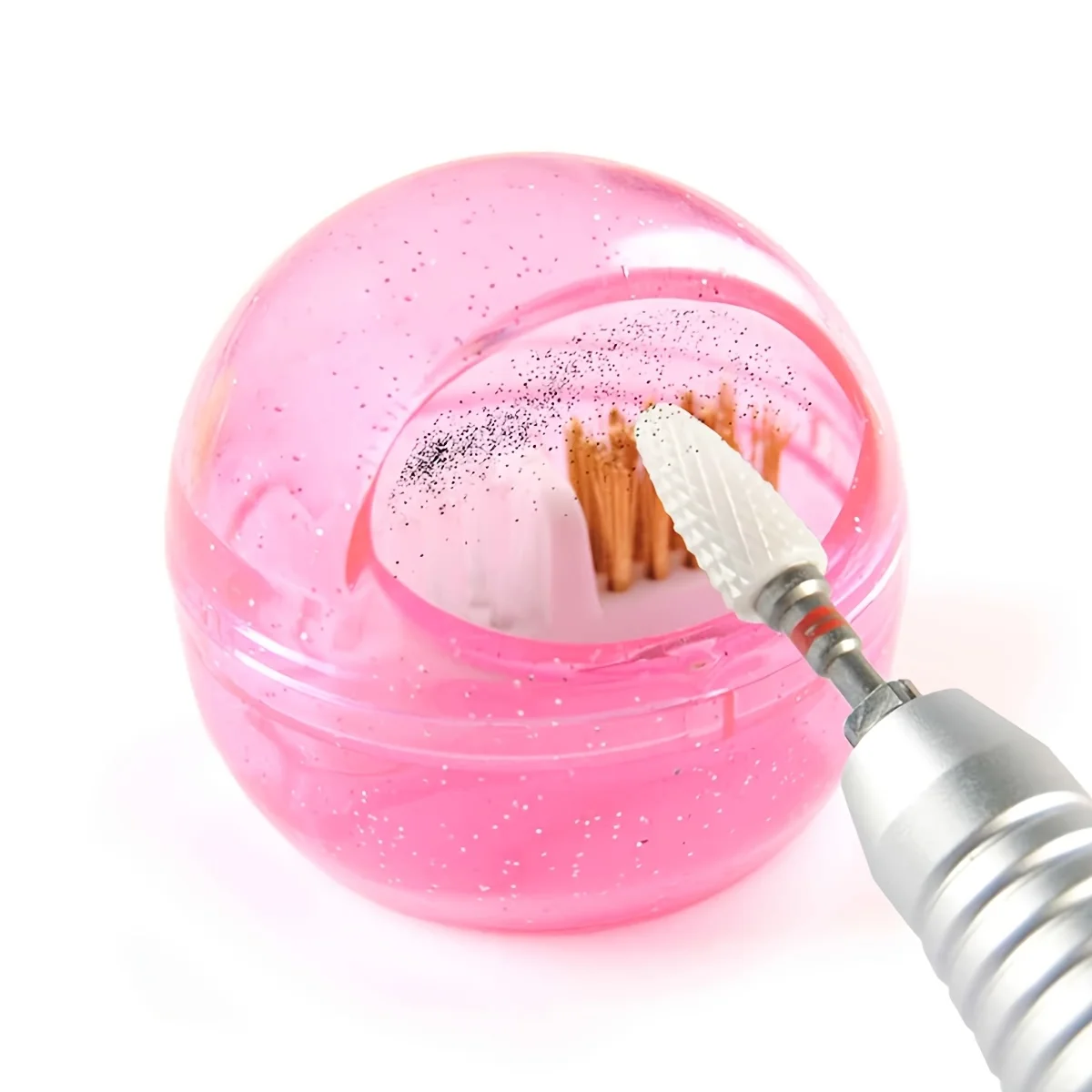 Nail Drill Bit Cleaning Brush Copper Wire Remove Dust Cleaning Case ...