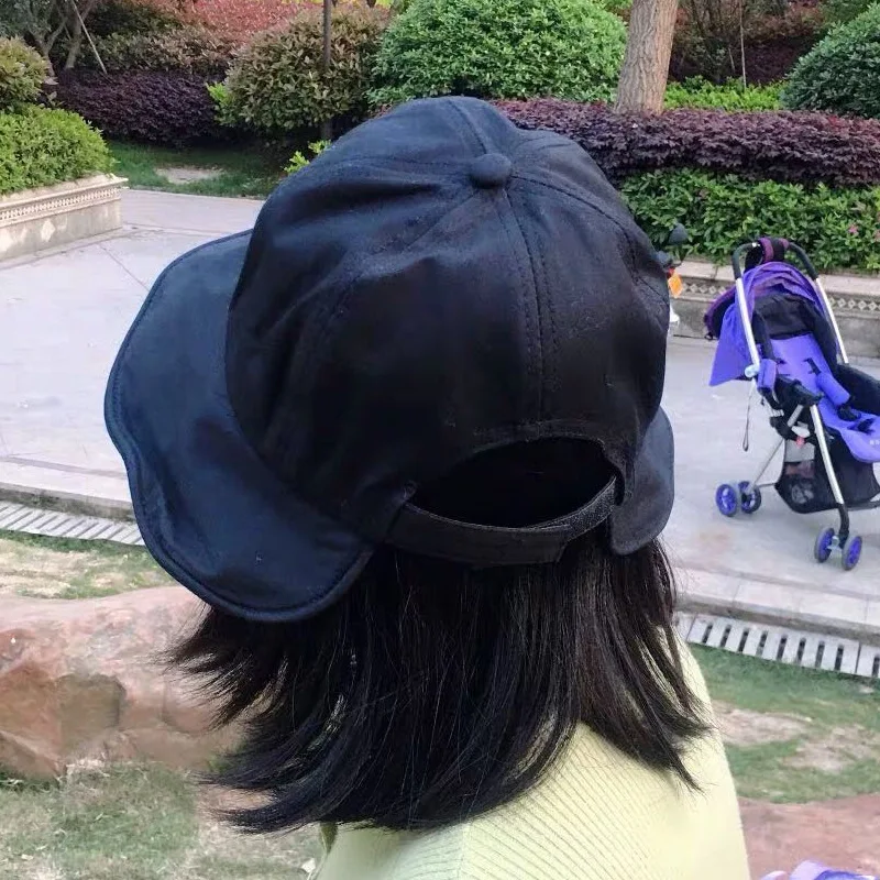 둥근 얼굴에 적합한 새로운 모자 여성 휴일 접이식 큰 가장자리 양산 어부 모자 큰 머리 울타리 Kpop 버킷 모자 여성용