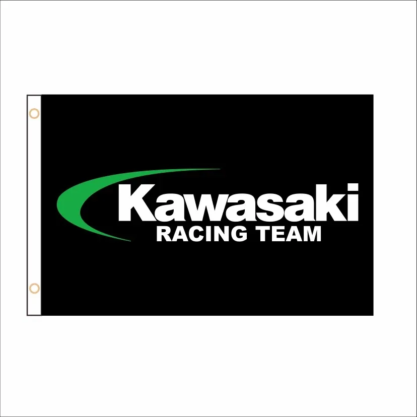 Kawasaki Motorcycle Racing Flag Banner 90x150cm 3x5 Ft Jemony - Flags ...