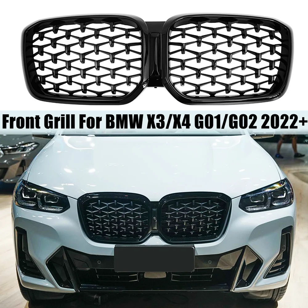 Front Kidney Bumper Grills Diamond Meteor Style Grille For Bmw X3 X4 ...