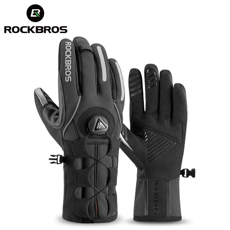 ROCKBROS-Adjusatble-Cycling-Gloves-Reflective-Screen-Touch-Warm-MTB ...