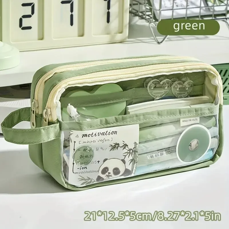 Simple-Transparent-Pencil-Bag-Girls-Travel-Waterproof-School-Zip ...