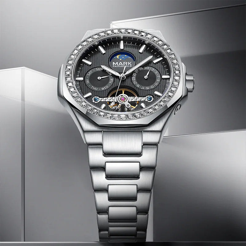 Reloj-Mec-nico-Mark-Fairwhale-para-hombre-cron-grafo-de-acero ...
