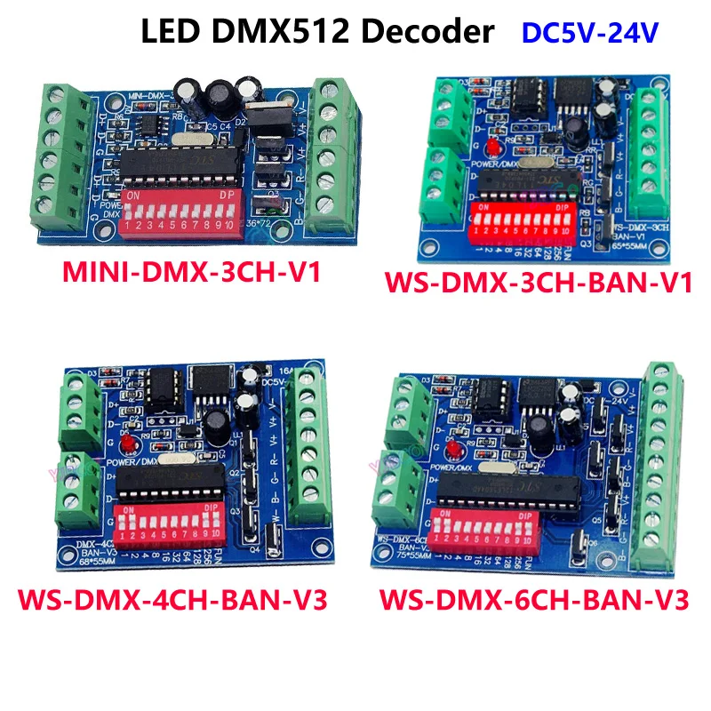 Decodificador-LED-de-5V-12V-24V-3CH-4CH-6CH-8CH-9CH-12CH-Channel-DMX512 ...