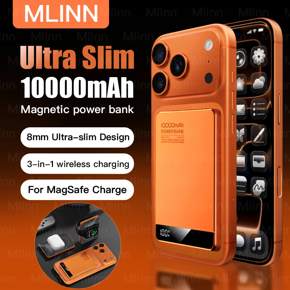 10000mAh Ultra Slim Power Bank for MagSafe,Magnetic Wireless 20W Fast ...