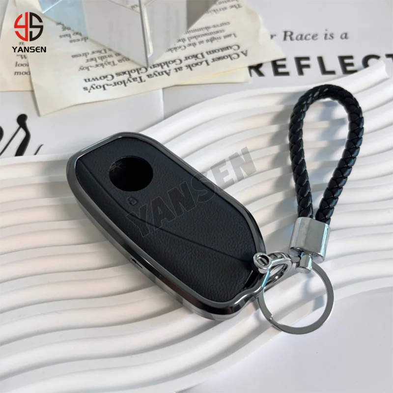 2024-Smart-Key-Ring-Key-Cover-For-BMW-Leather-Metal-Key-Case-5-7-Series ...