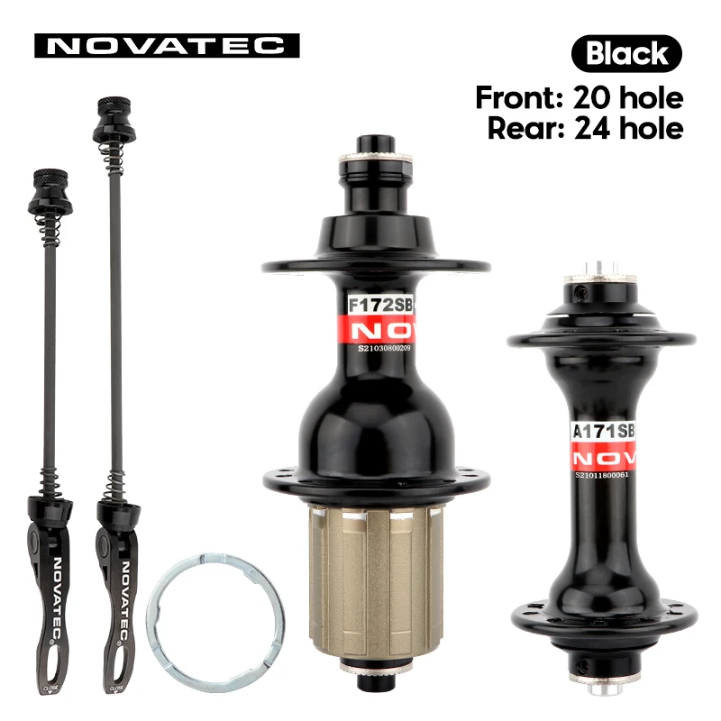Novatec Estrada Bicicleta Hub A171SB F172SB Frente 20 Furos Traseira 24 ...