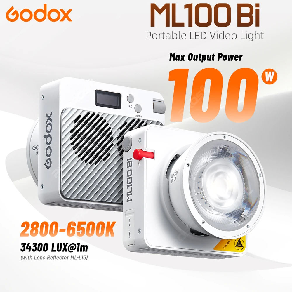 Godox ML100Bi Bi-Color Portable LED Light 120W Onboard & App Control ...