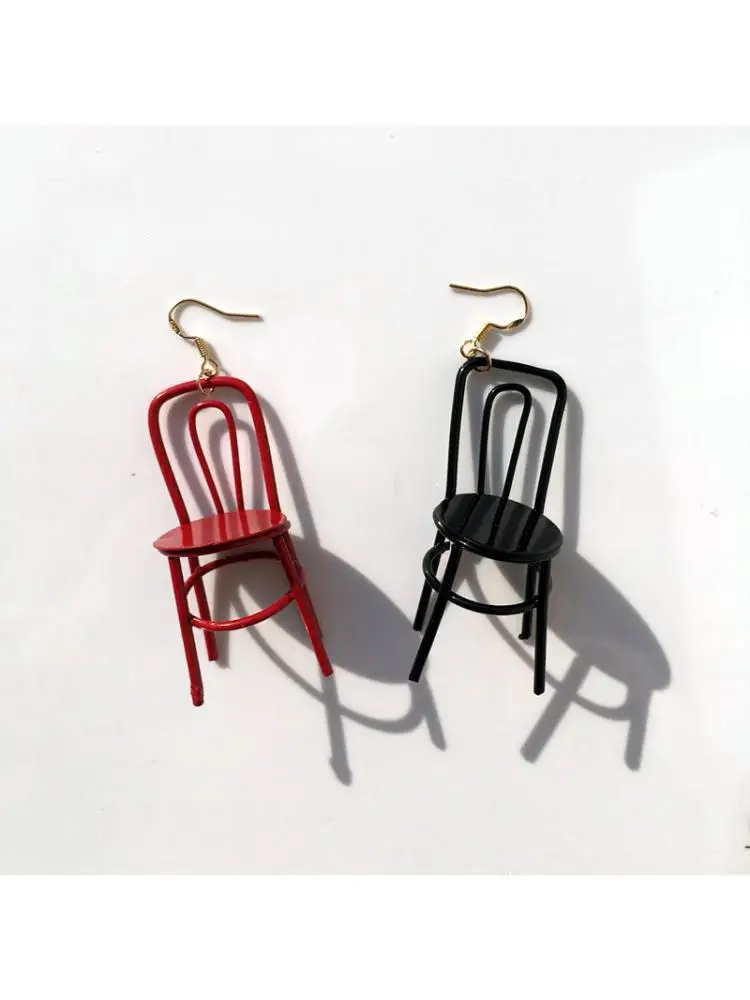 Funny Exaggeration Mini Chair Earrings Female Creative Hand-made Diy ...