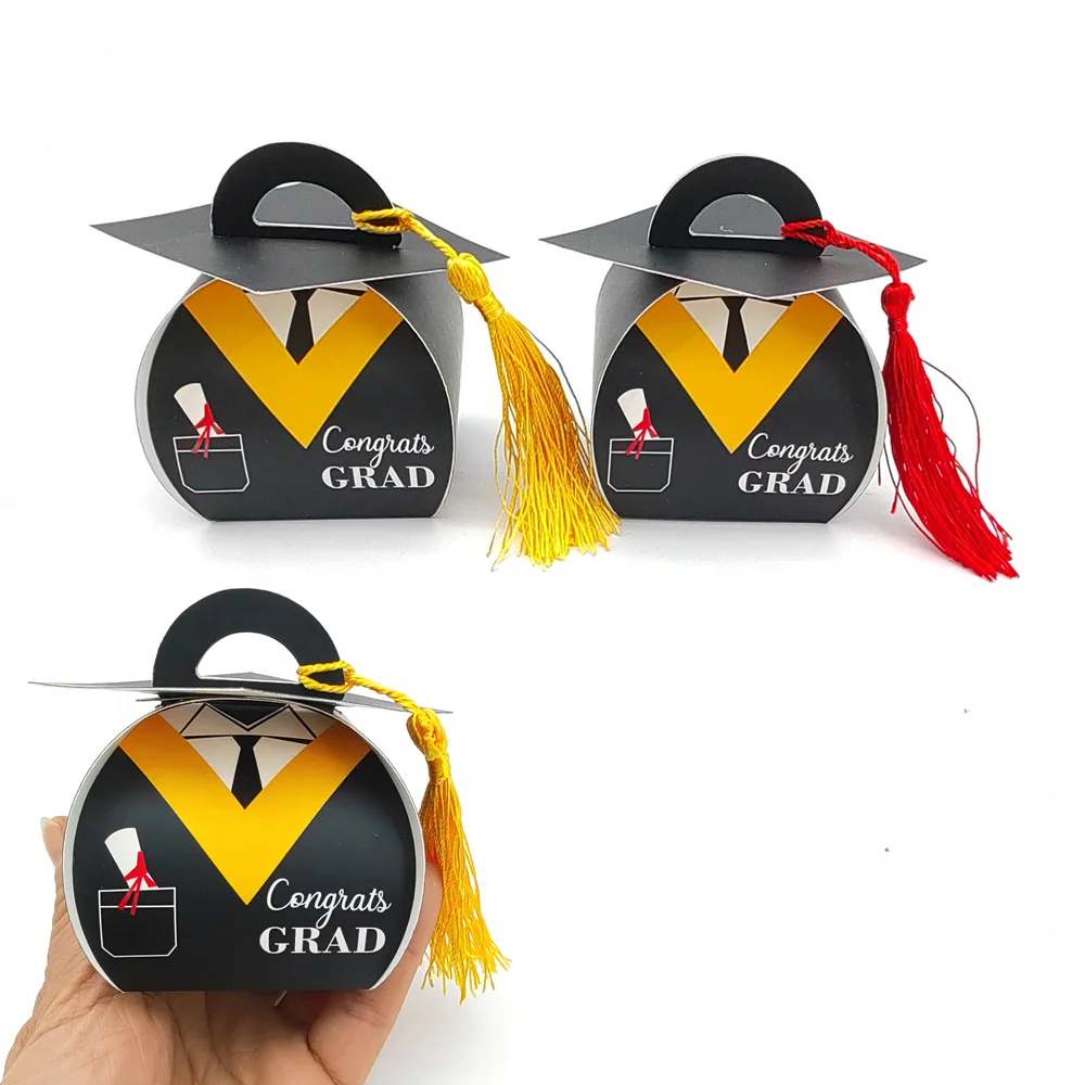 2022 Graduation Theme Tassel Paper Candy Sweet Chocolate Gift Packaging ...
