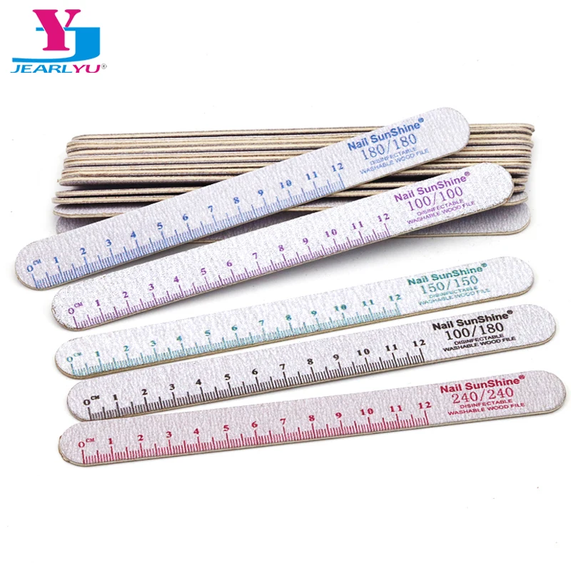 10 Pcs/lot Ruler Nail Design Wooden Nails File 80/100/180/150/240 ...