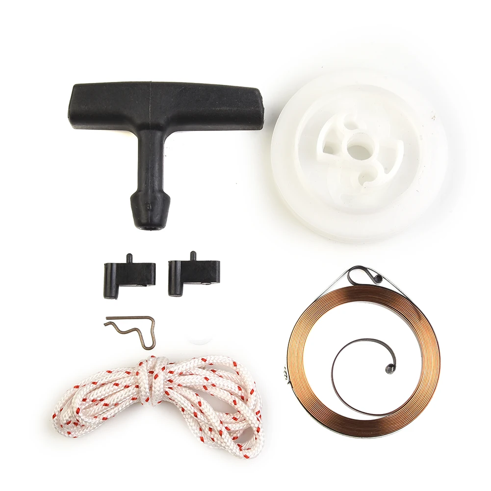 1 Set Of Recoil Rewind Starter Handle Pawl Rope Kit Pulley Springs For ...
