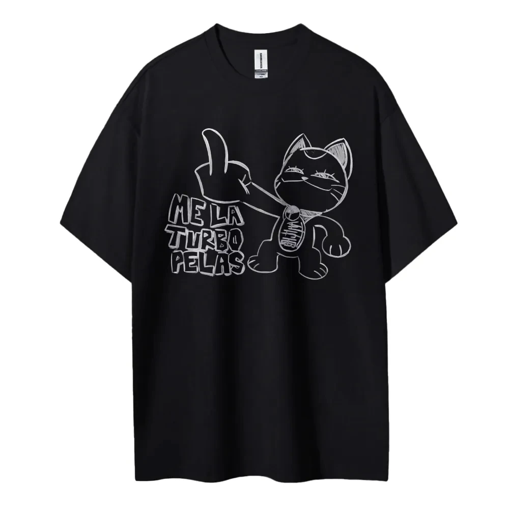 Dandadan T-Shirt Anime Cat Middle Finger Gesture ME LA TURBO PELAS ...