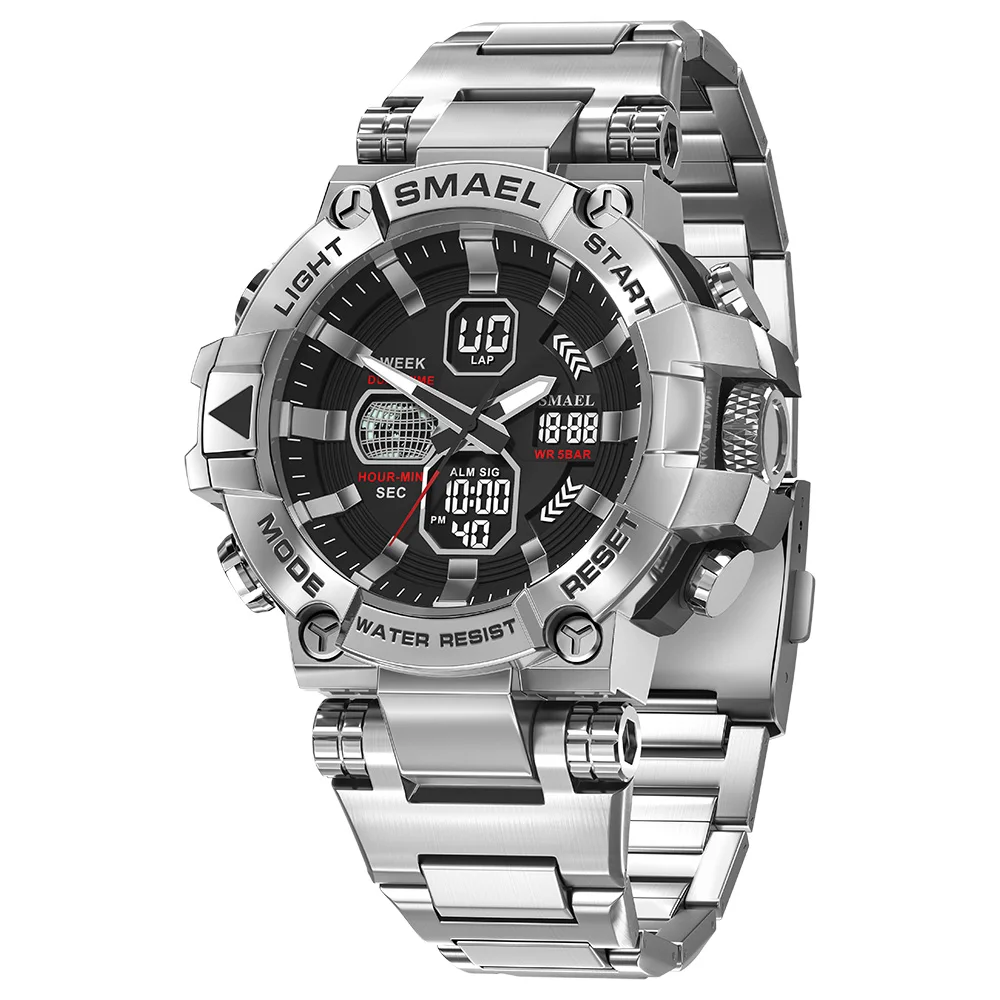 SMAEL-New-Sport-Watch-304-Stainless-Steel-Strap-8096-50M-Waterproof ...