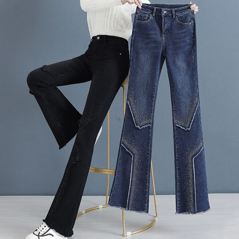 Slim-High-Waist-Jeans-High-Stretch-Comfort-Hip-Lifting-Flared-Jeans ...