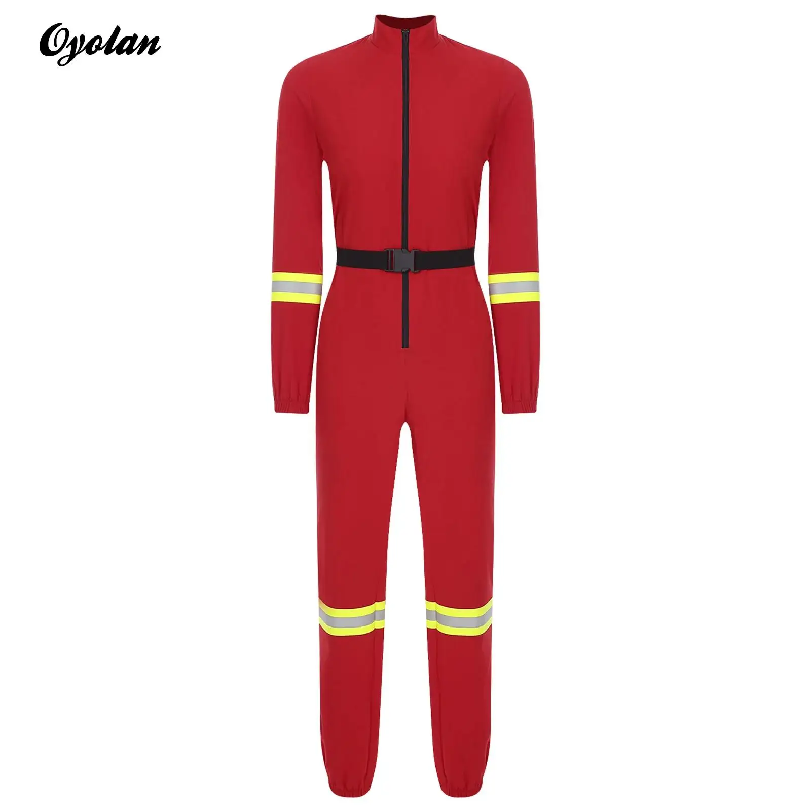Womens Firefighter Heroes Cosplay Costume Coveralls Jumpsuit Front ...